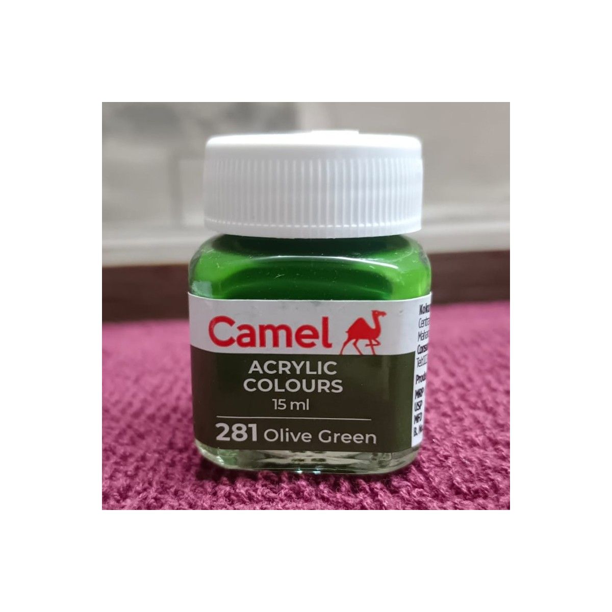 Camel Acrylic Colours - Olive Green 281 (15ml)